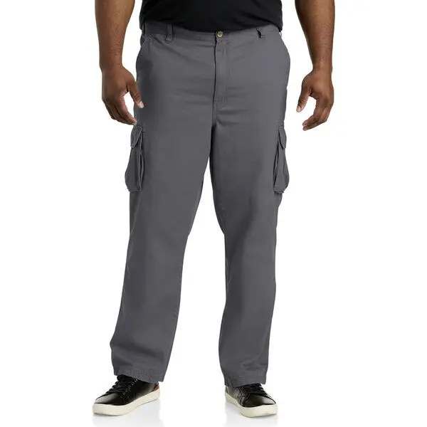 TRUE NATION BY DXL Big & Tall Relaxed Fit Cargo Pants - Washed Grey