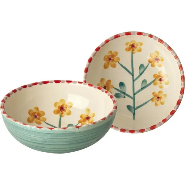 RICE BY RICE Set Of 6 Hand-painted Ceramic Bowls - Multi