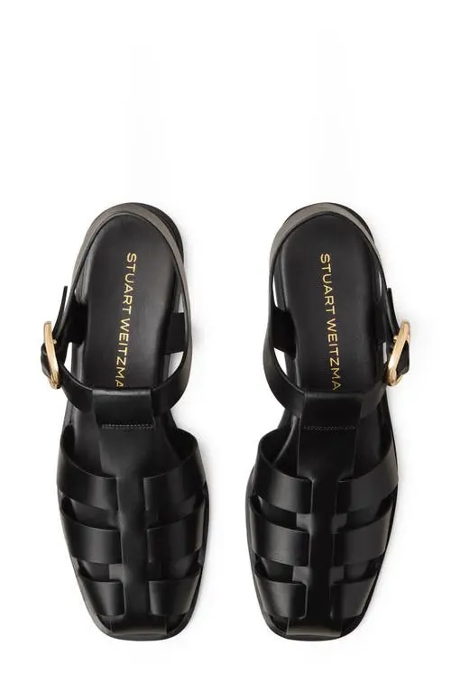 STUART WEITZMAN Villa Fisherman Sandal - Black