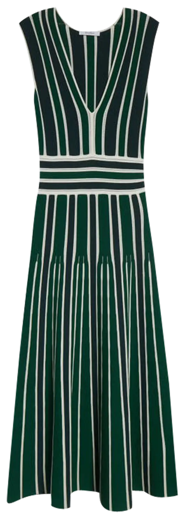 Max Mara Tallone Stripe Sleeveless Maxi Sweater Dress - Green