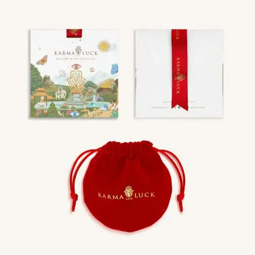 KARMA AND LUCK Red String Lotus Charm Bracelet