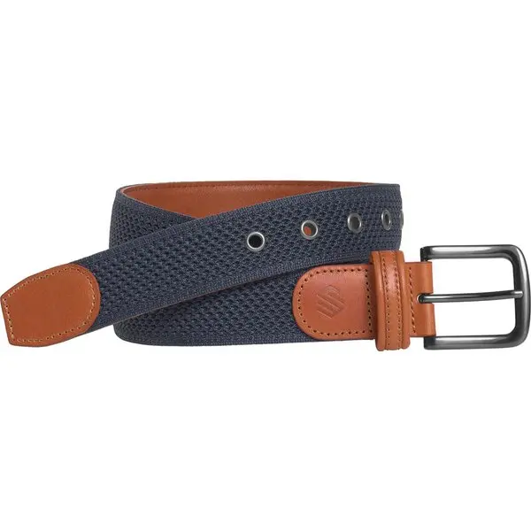 Johnston & Murphy Amherst Engineered Knit Belt - Navy