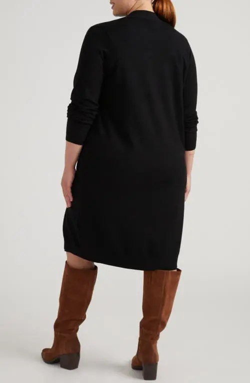 Universal Standard Long Open Front Cardigan - Black