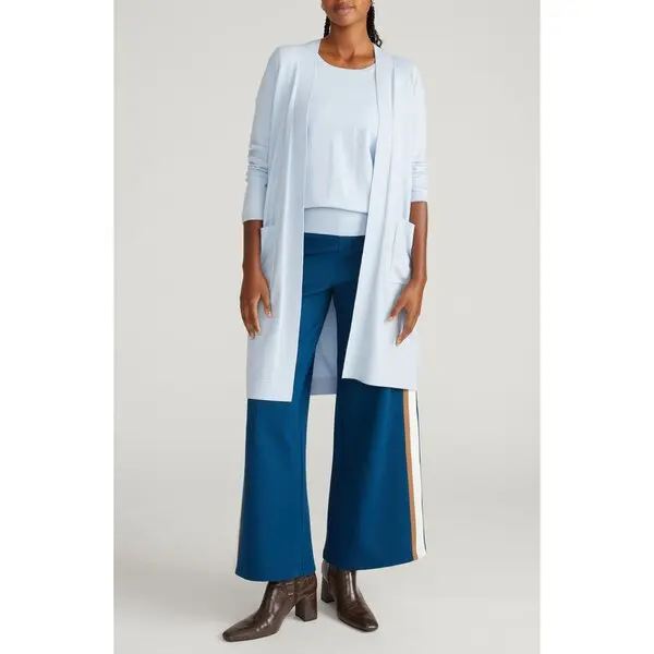 Universal Standard Long Open Front Cardigan - Silver Blue