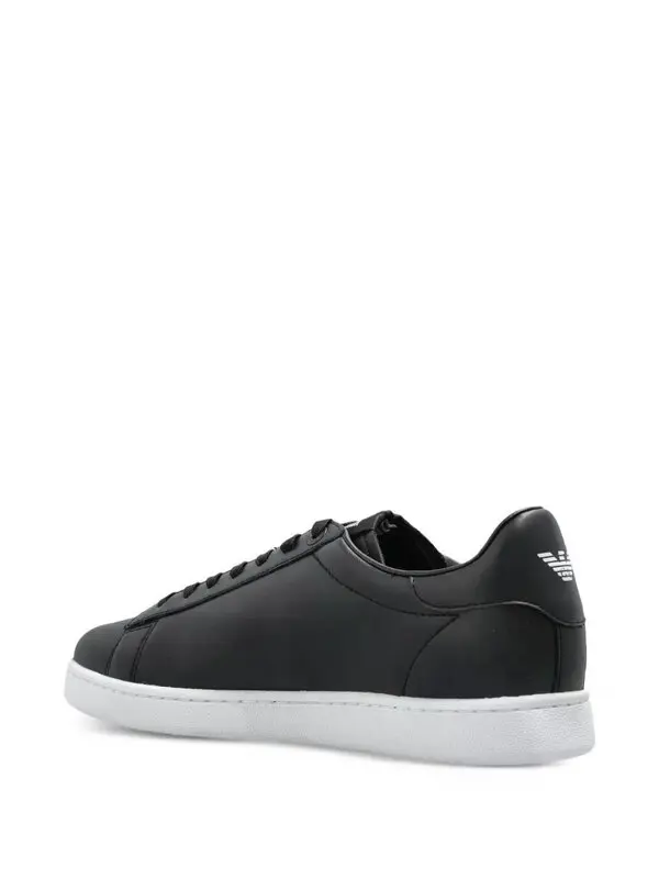 EA7 Logo-embellished Leather Sneakers - Black