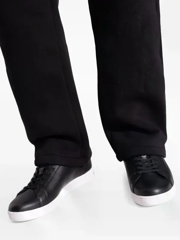 EA7 Logo-embellished Leather Sneakers - Black