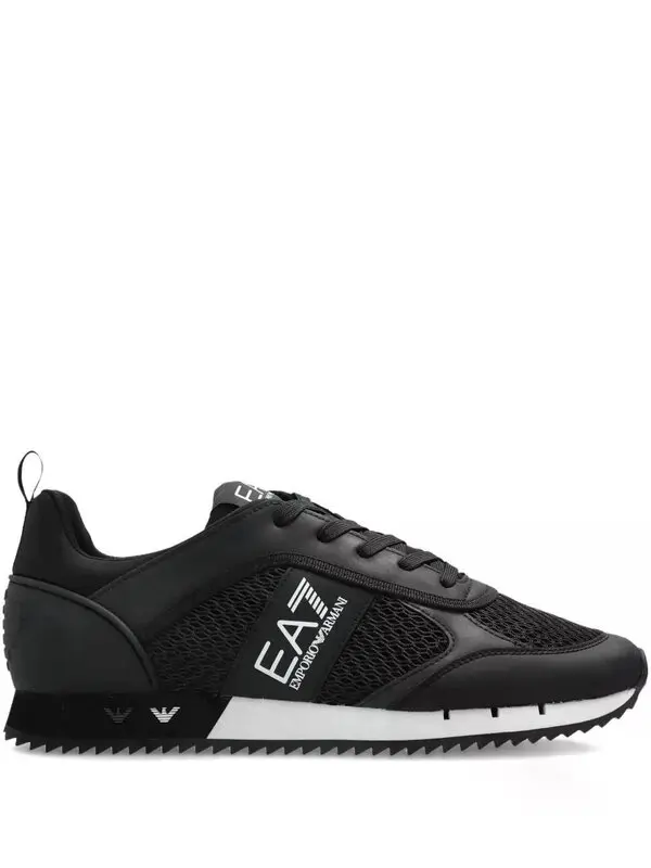 Emporio Armani Logo-embellished Lace-up Sneakers - Black