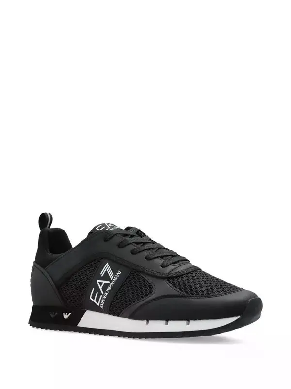 Emporio Armani Logo-embellished Lace-up Sneakers - Black