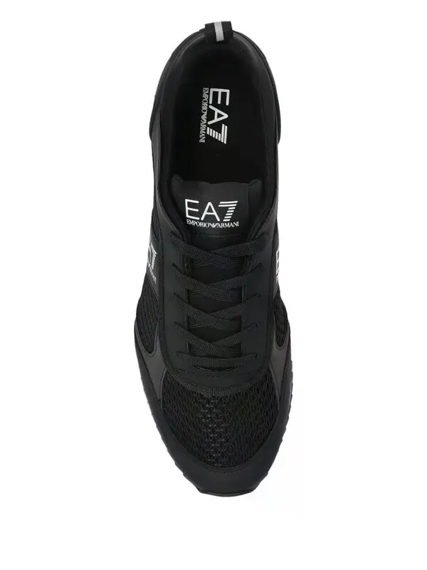 Emporio Armani Logo-embellished Lace-up Sneakers - Black
