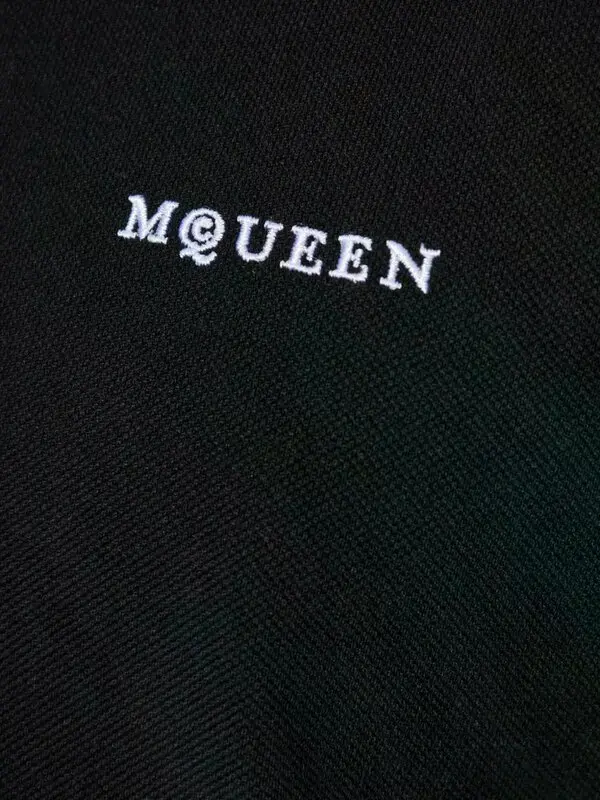 Alexander McQueen Logo-embroidered Cotton Polo Shirt - Black
