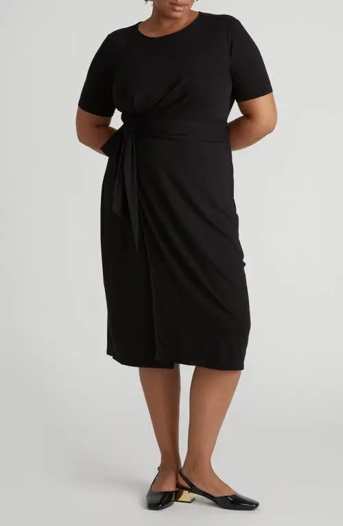 Universal Standard Delilah Tie Waist Midi Dress - Black