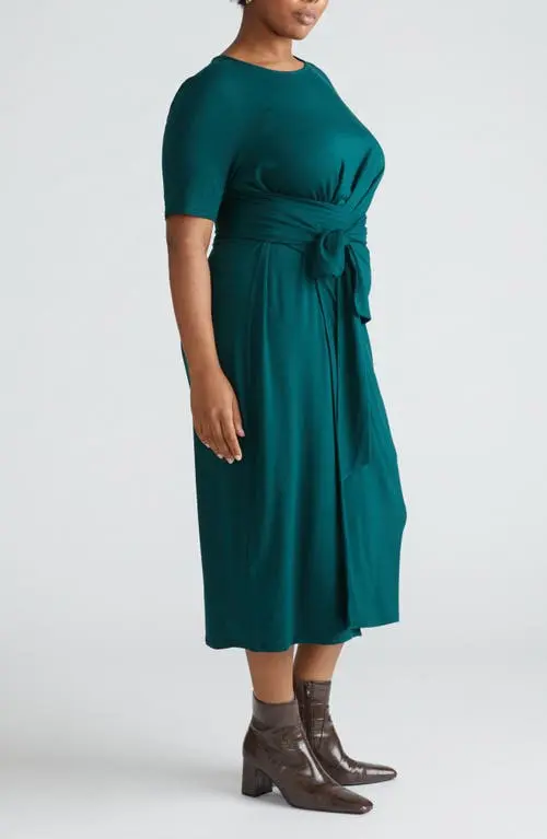 Universal Standard Delilah Tie Waist Midi Dress - Forest Green
