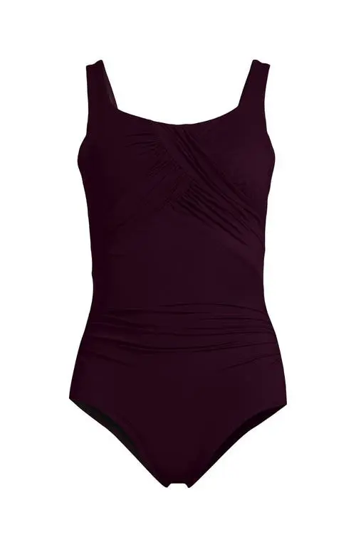 LANDS' END Slendersuit One-piece Swimsuit - Dark Wine