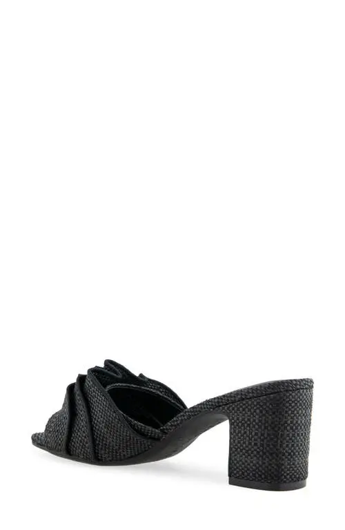 Aerosoles Gabrielle Ruffle Slide Sandal - Black Raffia