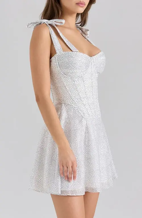 House Of Cb Ariella Corset Tie-strap Mini Dress - Micro Spot