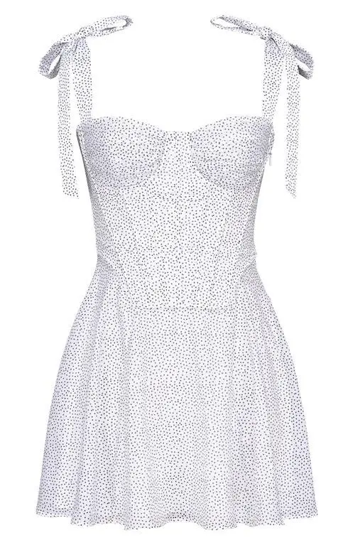 House Of Cb Ariella Corset Tie-strap Mini Dress - Micro Spot