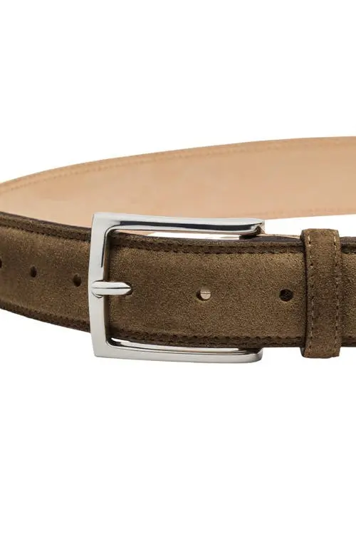 CHARLES TYRWHITT Suede Leather Belt - Brown