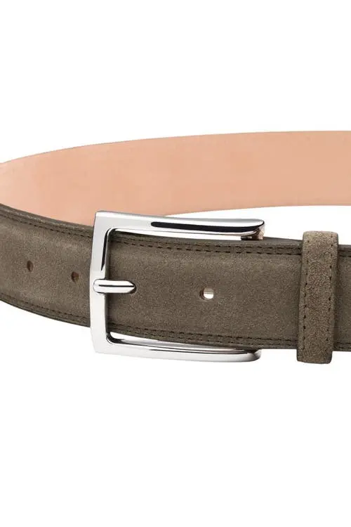 CHARLES TYRWHITT Suede Leather Belt - Taupe