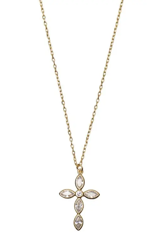 Argento Vivo Cross Pendant Necklace - Gold