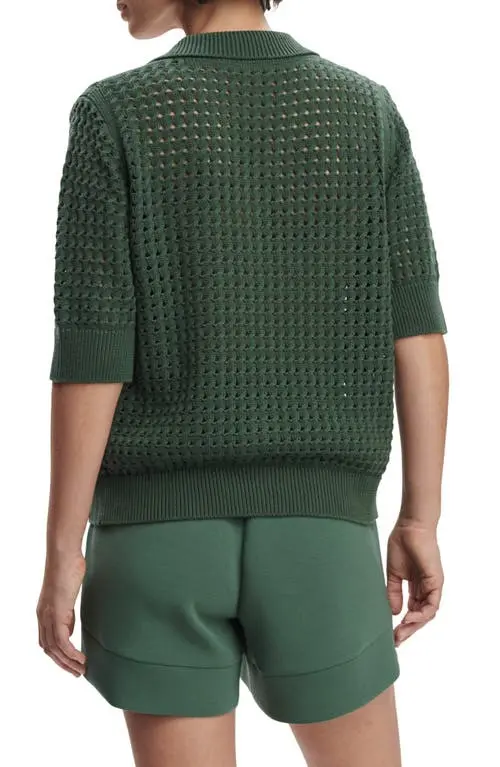 Varley Ellie Open Cable Knit Camp Shirt