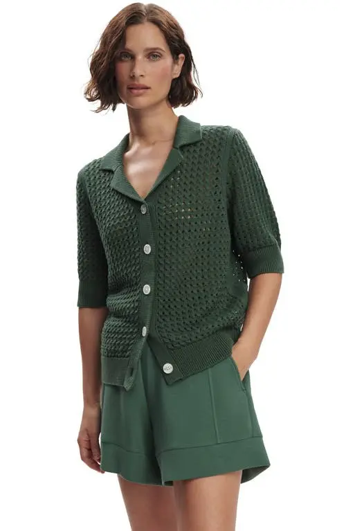 Varley Ellie Open Cable Knit Camp Shirt