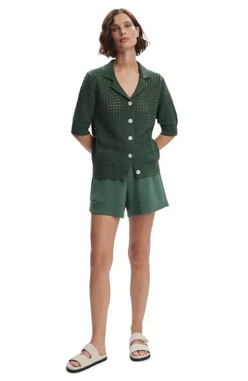 Varley Ellie Open Cable Knit Camp Shirt