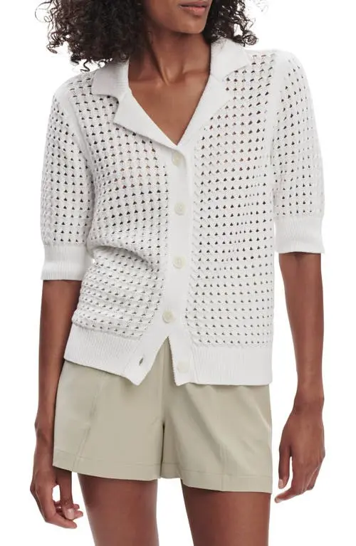 Varley Ellie Open Cable Knit Camp Shirt