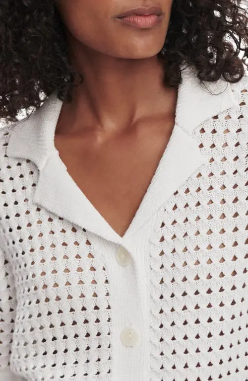 Varley Ellie Open Cable Knit Camp Shirt