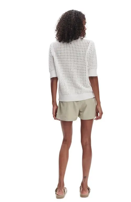 Varley Ellie Open Cable Knit Camp Shirt