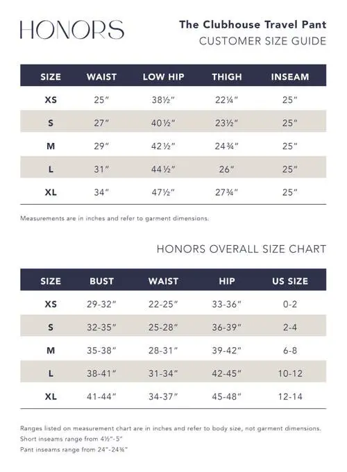 HONORS The Clubhouse Travel Pant - Cream