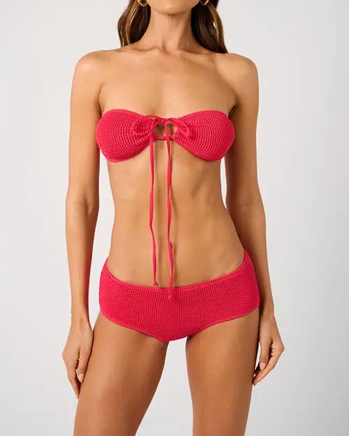 WeWoreWhat Cross Front Bandeau Bikini Top