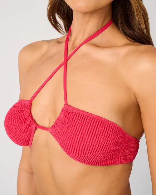 WeWoreWhat Cross Front Bandeau Bikini Top