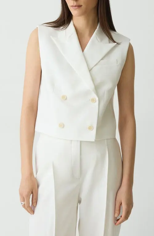 Theory Double-breasted Cropped Vest - Ivory