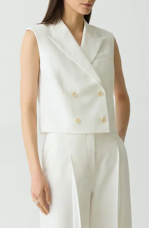 Theory Double-breasted Cropped Vest - Ivory
