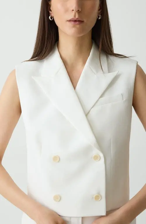 Theory Double-breasted Cropped Vest - Ivory