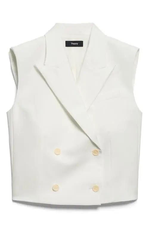 Theory Double-breasted Cropped Vest - Ivory
