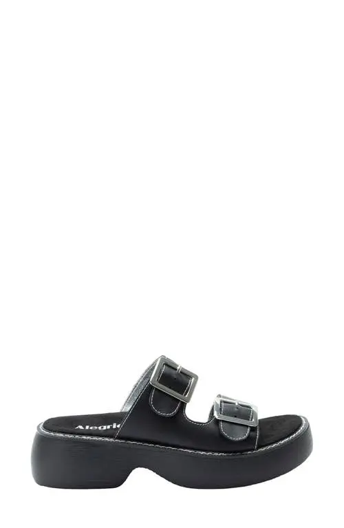ALEGRIA BY PG LITE Iza Platform Slide Sandal - Black Patent Leather