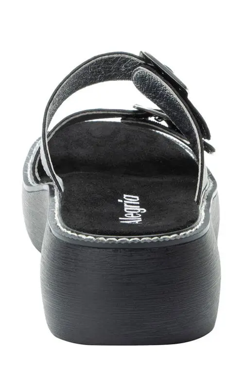 ALEGRIA BY PG LITE Iza Platform Slide Sandal - Black Patent Leather