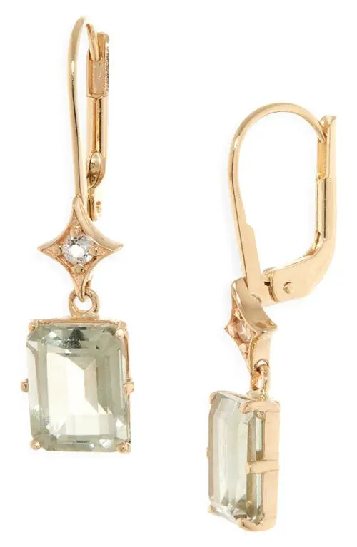 Anzie Jac + Jo Aurora Rectangular Drop Earrings - Green