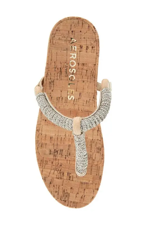 Aerosoles Crystal Rope Sandal - Crystal/ Champagne Rope/ Cork