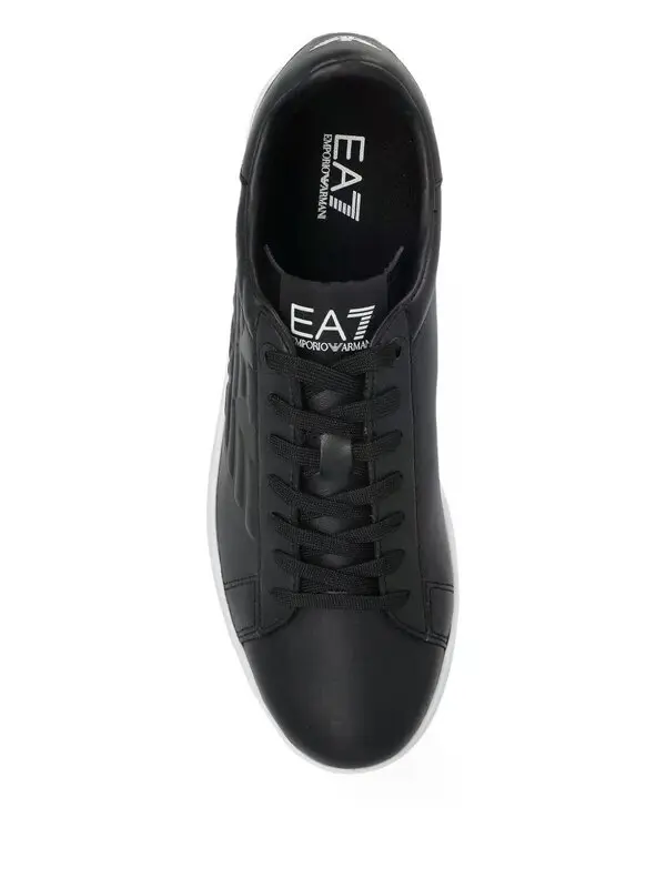 EA7 Logo-embellished Leather Sneakers