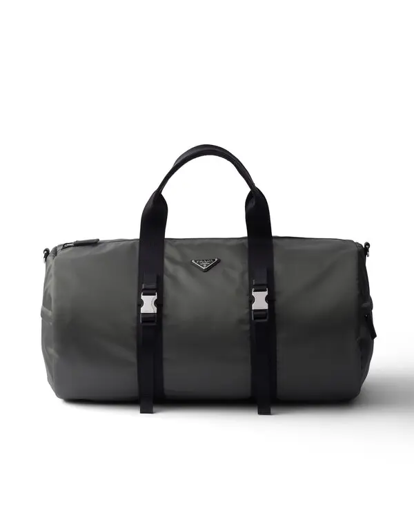 Prada Re-nylon And Saffiano Leather Duffle Bag - Green