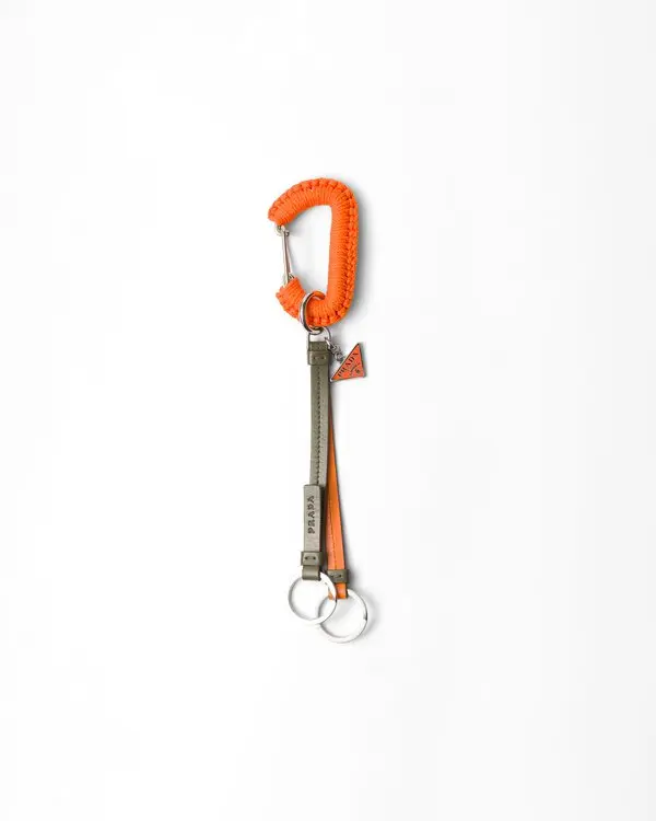 Prada Leather Keychain Charm - Orange