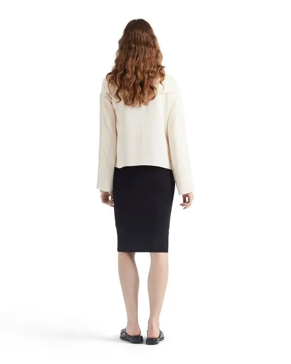 Prada Stretch Fabric Slip Pencil Skirt - Black