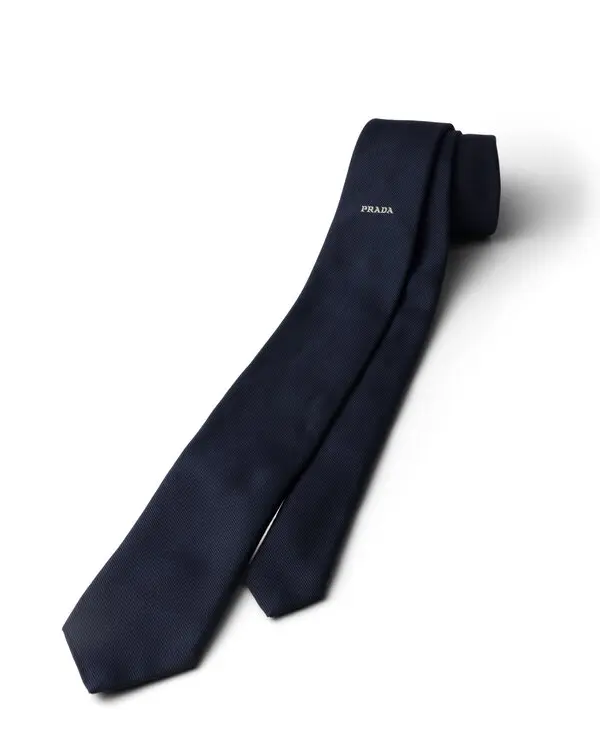 Prada Silk Neck Tie - Blue