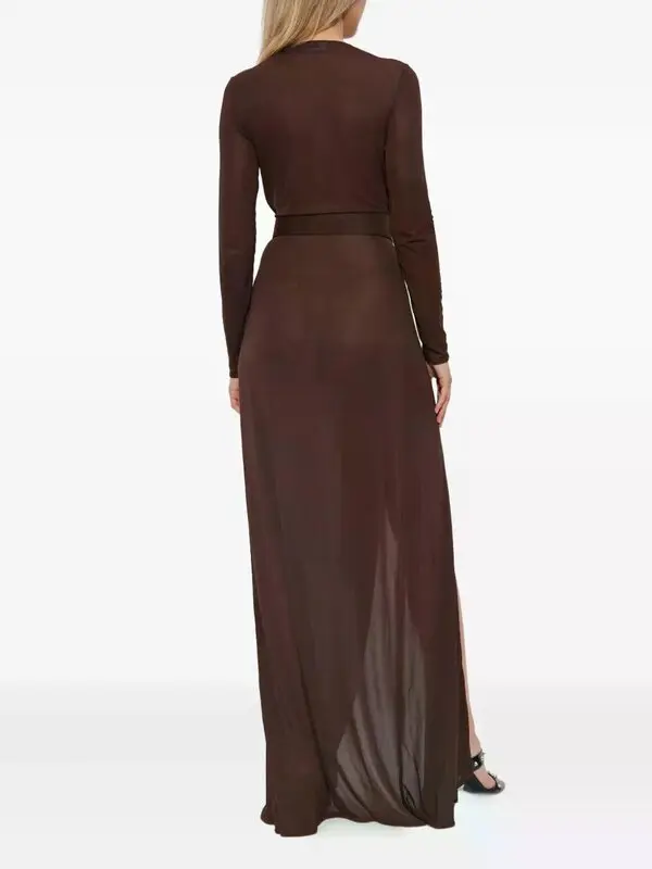 Dsquared2 Long Sleeve V-neck Dress - Brown