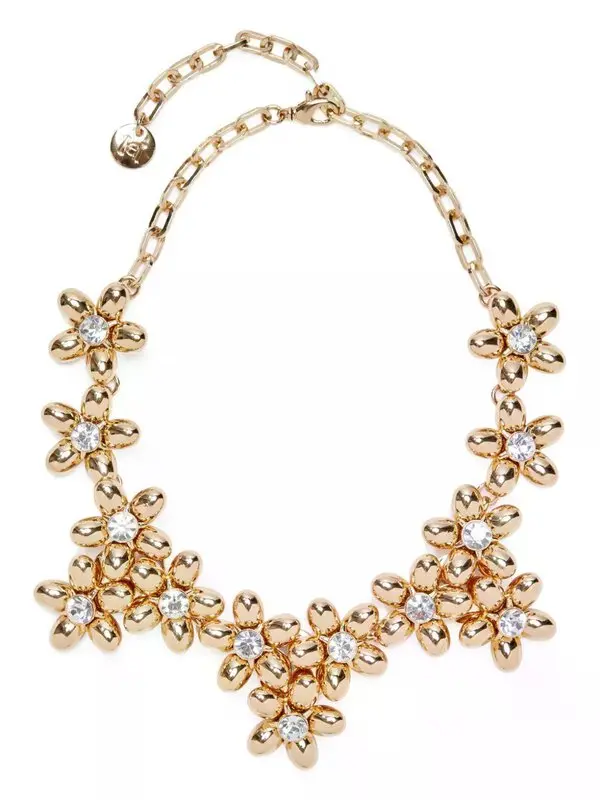 Carolina Herrera Flower Cluster Chain Necklace - Gold