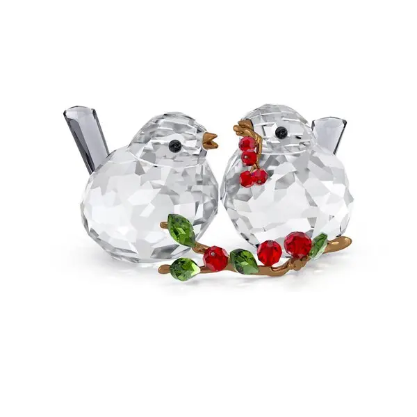 SWAROVSKI Idyllia Bird Couple And Berries - Red