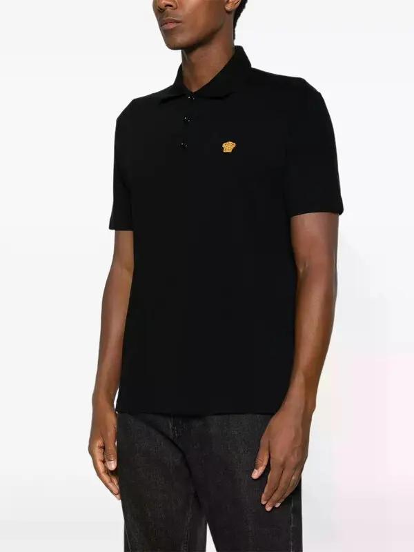 Versace Medusa-embroidery Piqué Polo Shirt