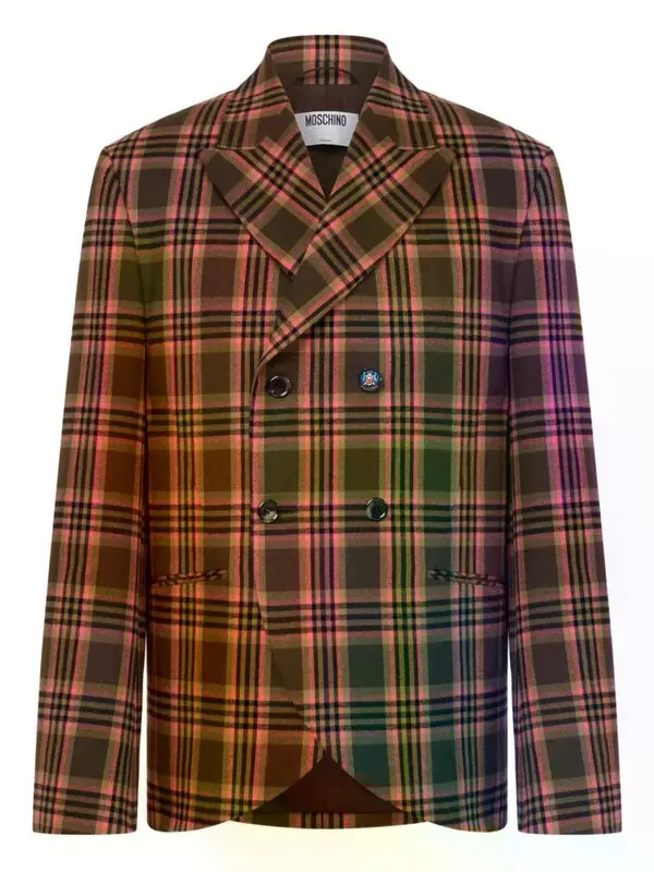 Moschino Checked Double-breasted Blazer